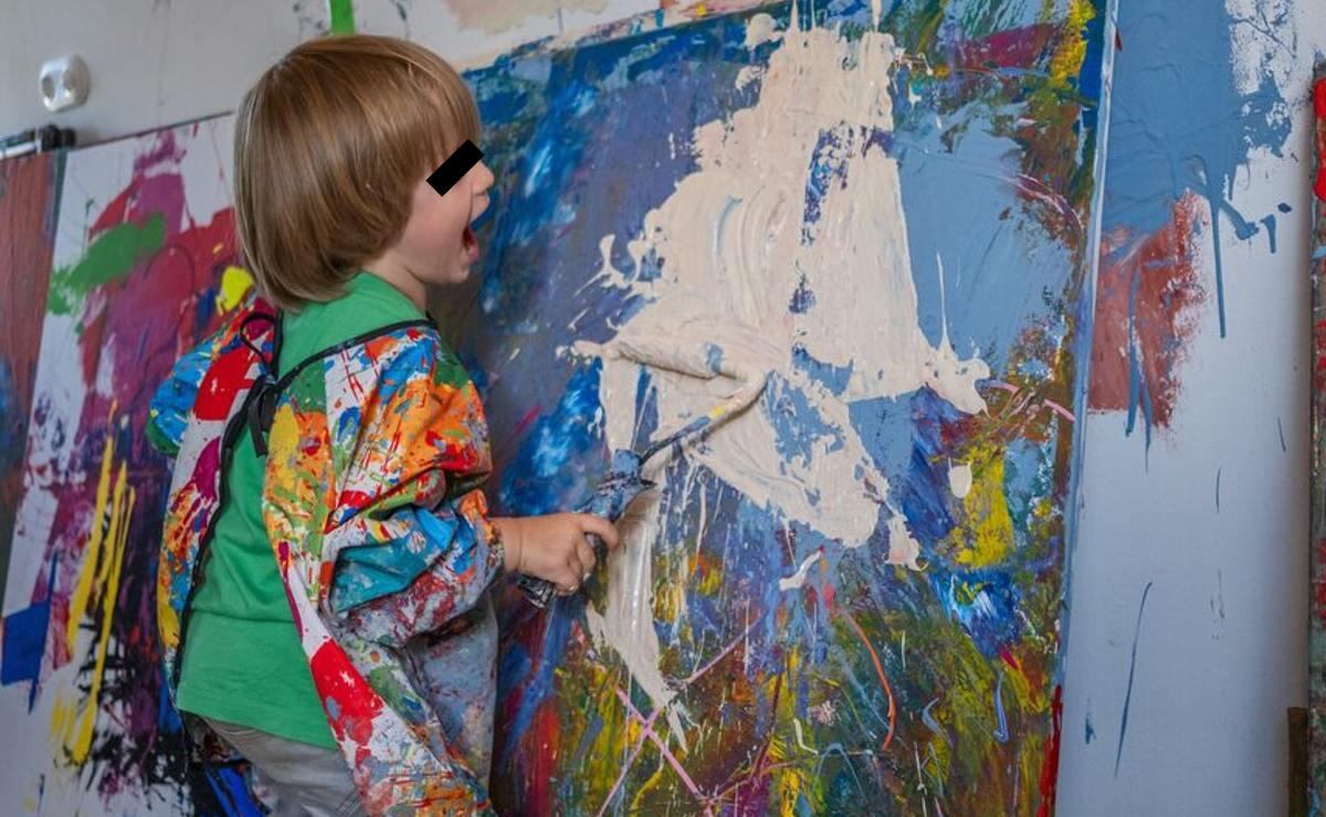 Niño 2 años nuevo mini Picasso Laurent Schwarz prodigio genio pintura ...